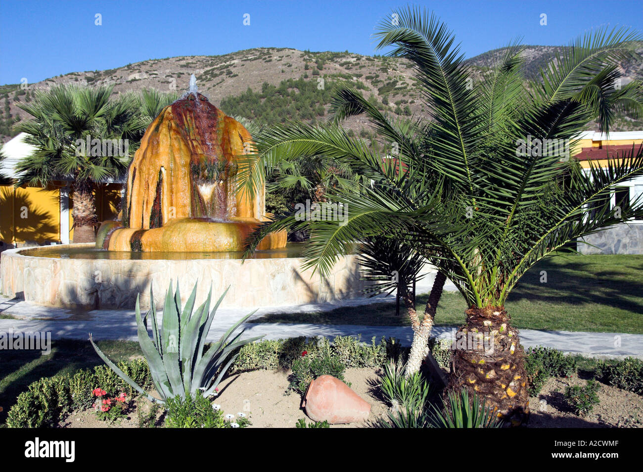 The thermal water fountain at he Hierapolis Thermal Resort near ...