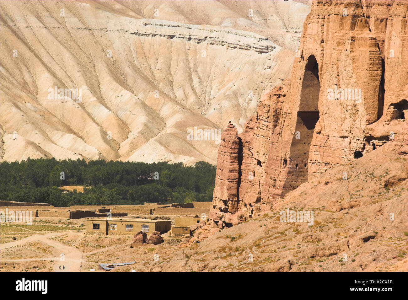 AFGHANISTAN Bamiyan Province Bamiyan Empty niche in cliffs where the ...