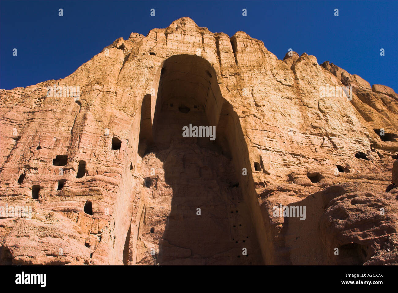 AFGHANISTAN Bamiyan Province Bamiyan Empty niche in cliffs where the ...