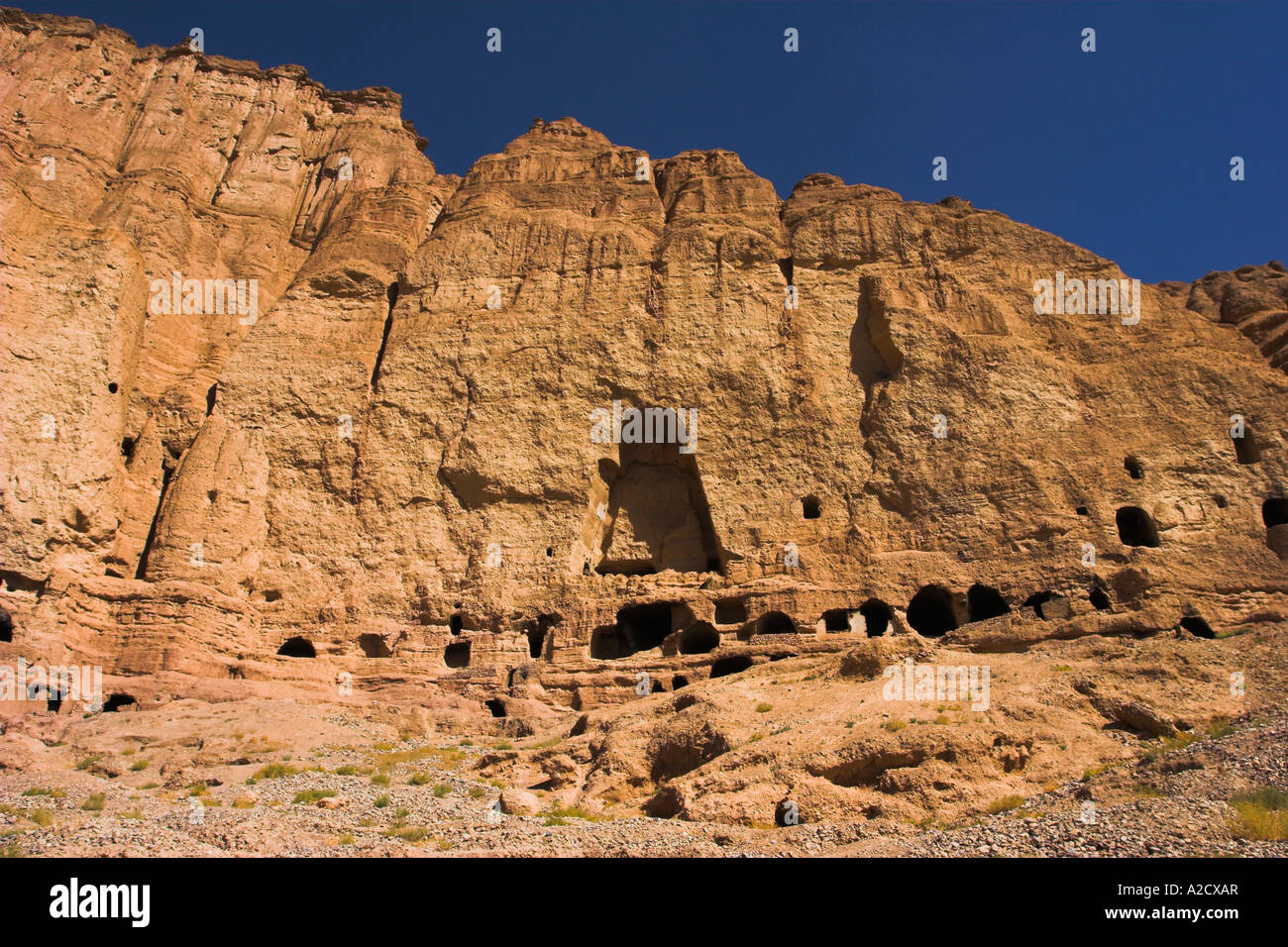 AFGHANISTAN Bamiyan Province Bamiyan Empty niche in cliffs where the ...