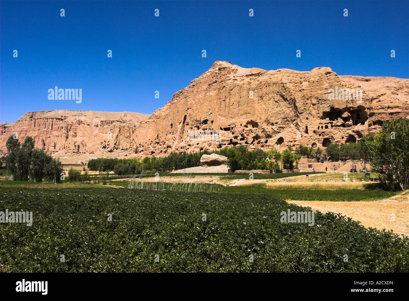 AFGHANISTAN Bamiyan Province, Empty niche in cliffs where the famous ...