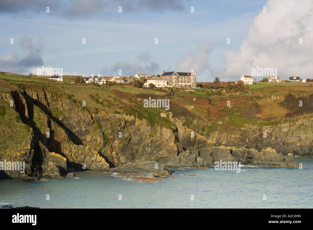 Looking toward Housel Bay Cornwall UK from near the Lizard Lighthouse ...