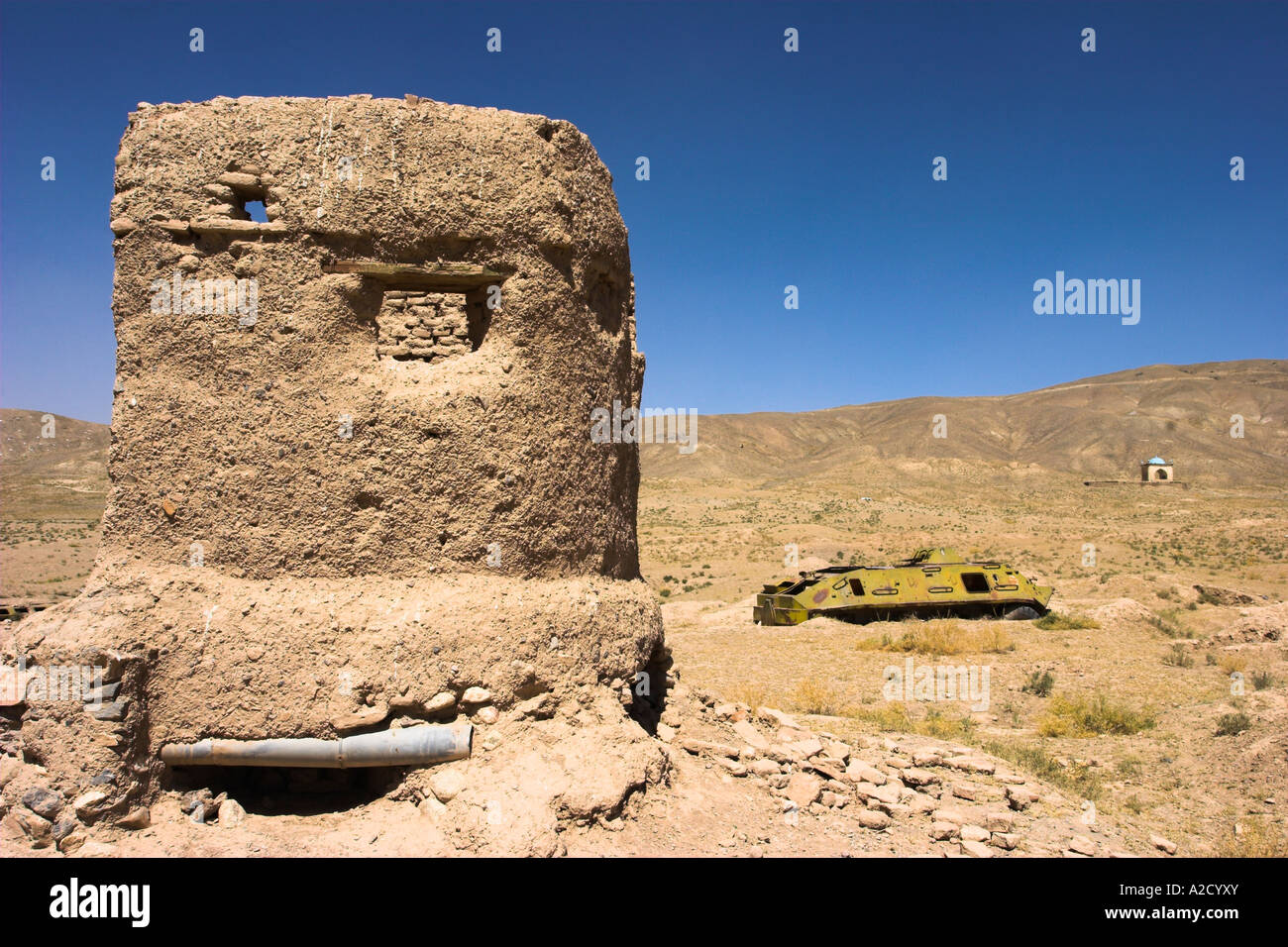 AFGHANISTAN Ghazni Small tower which had been dug out as a bunker near ...