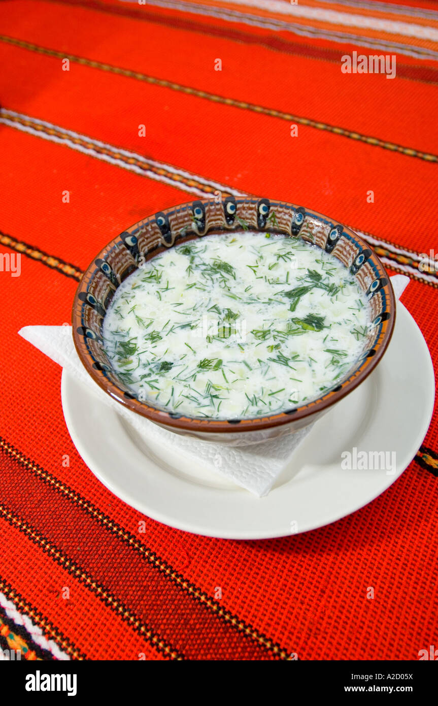 Tarator is a traditional soup served cold Europe Bulgaria Stock Photo ...