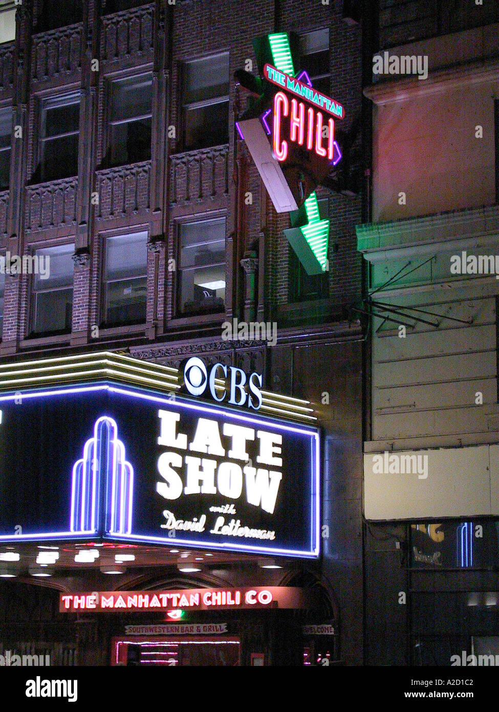 CBS Late Show with David Letterman sign above entrance to TV studio New ...