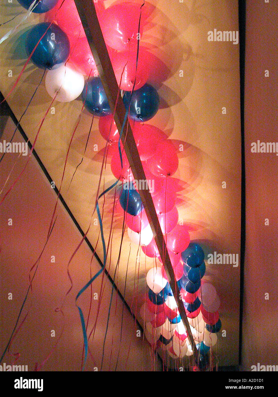 Floating balloons on ceiling Stock Photo - Alamy