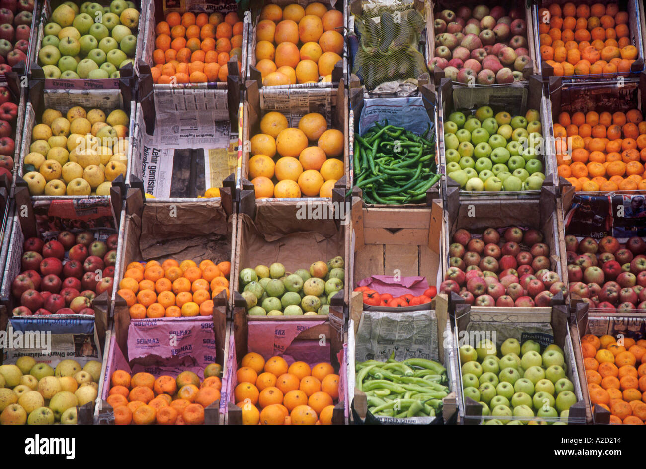 Winter fruits and vegetables on display in a grocer s truck Istanbul ...