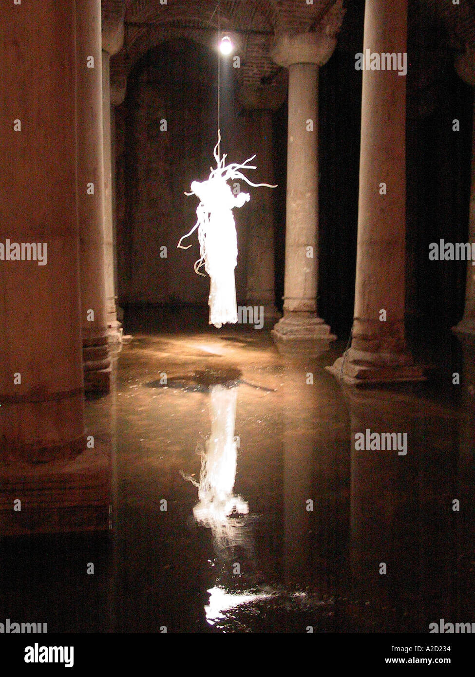 Art displayed in the Basilica Cistern Istanbul Turkey Stock Photo - Alamy