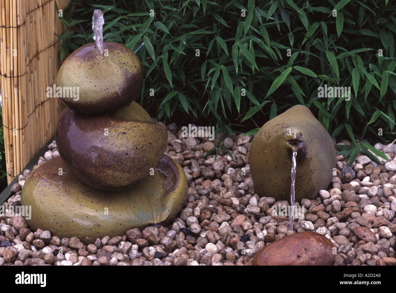 Pebble water feature Chelsea Flower Show 2002 Stock Photo - Alamy