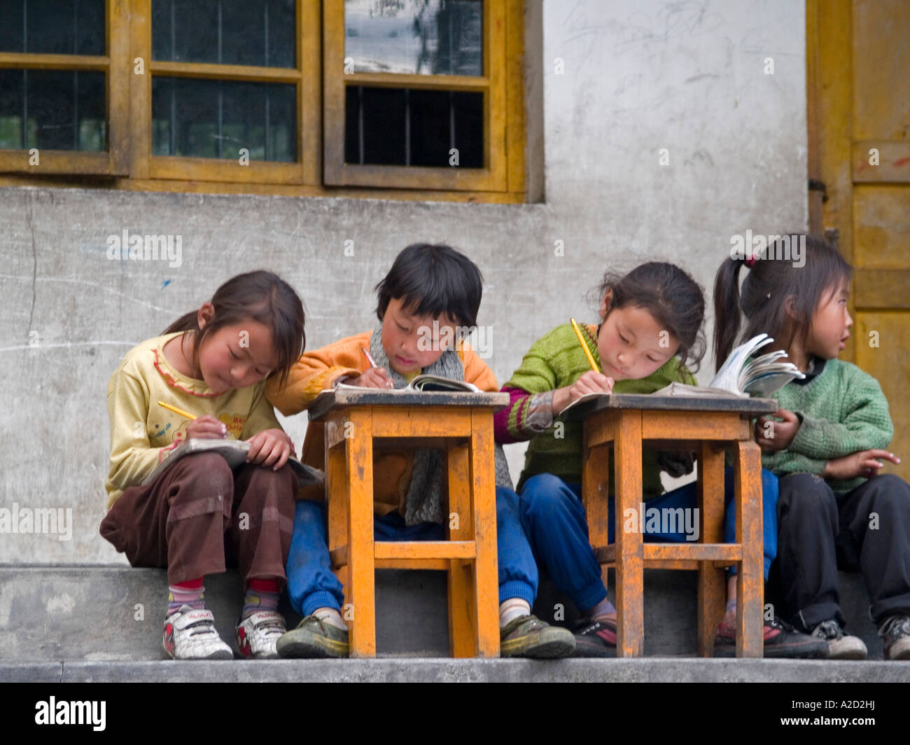 China school classroom desks hi-res stock photography and images - Alamy