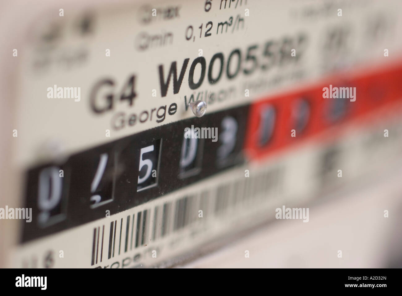 close up of gas utility power meter, Gas meter Stock Photo - Alamy