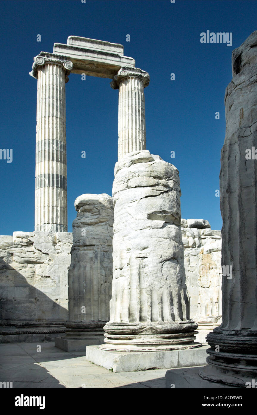 The Temple of Apollo ruins at the Didyma site in western Turkey Stock ...