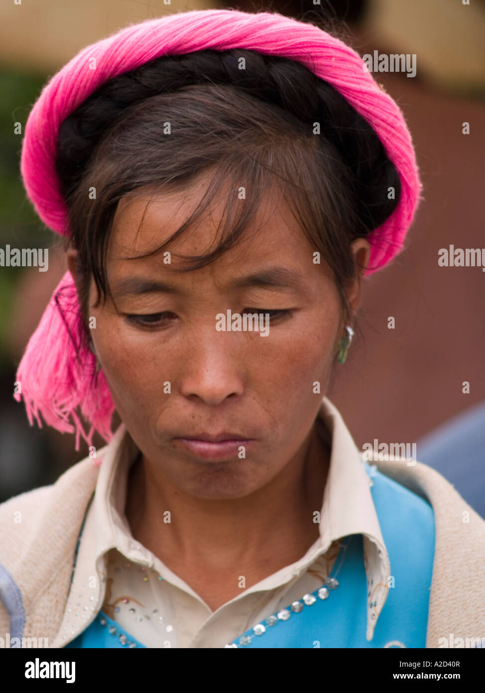 Bai women with braid Dali China Stock Photo - Alamy