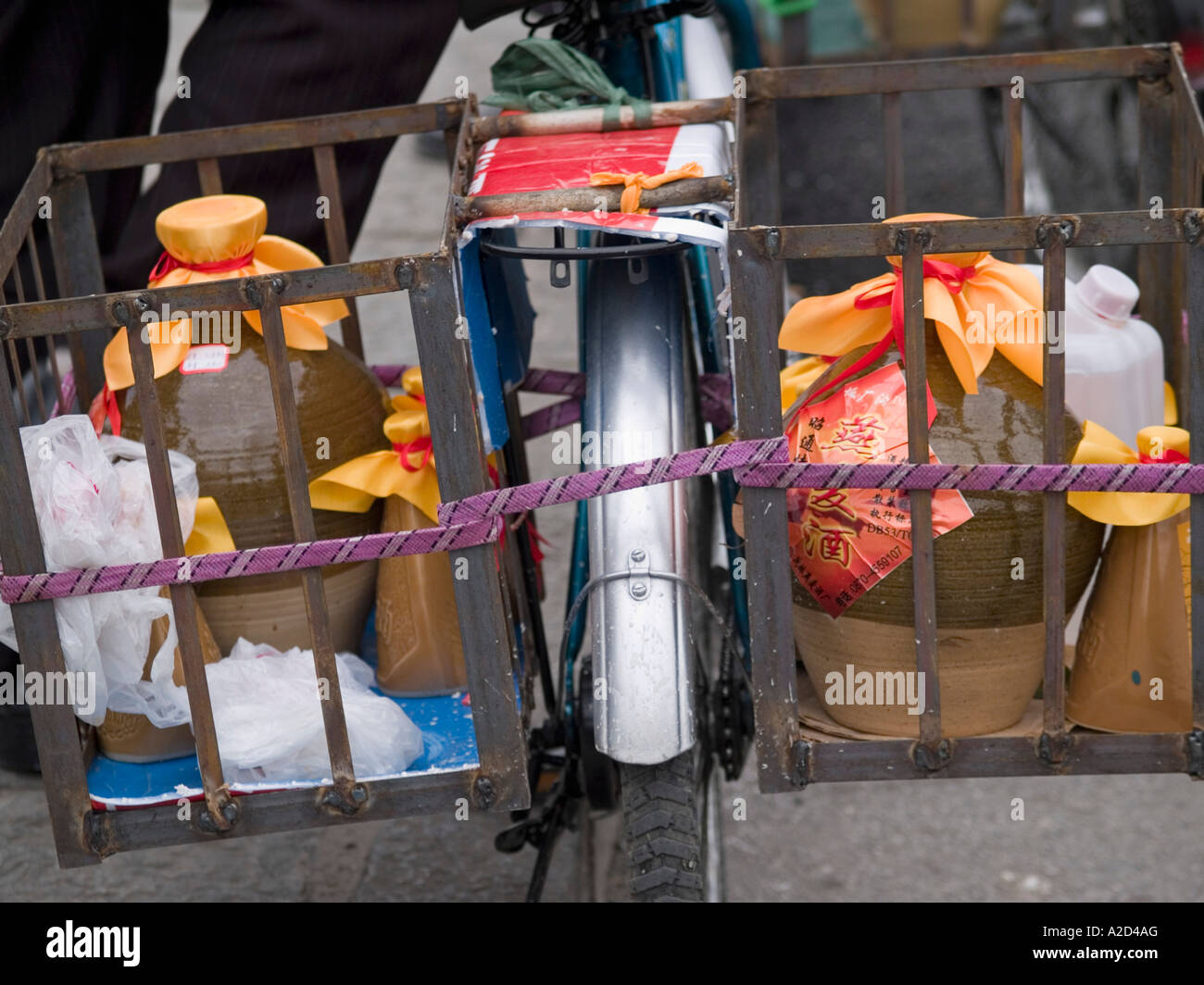 Chinese moonshine sold from a bicycle Dali China Stock Photo - Alamy