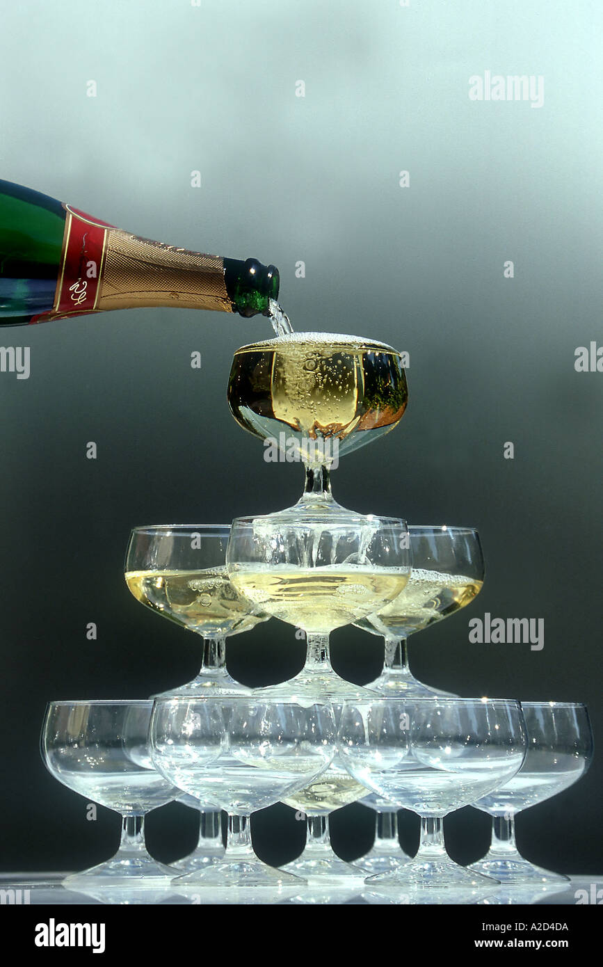 The champagne tower hi-res stock photography and images - Alamy