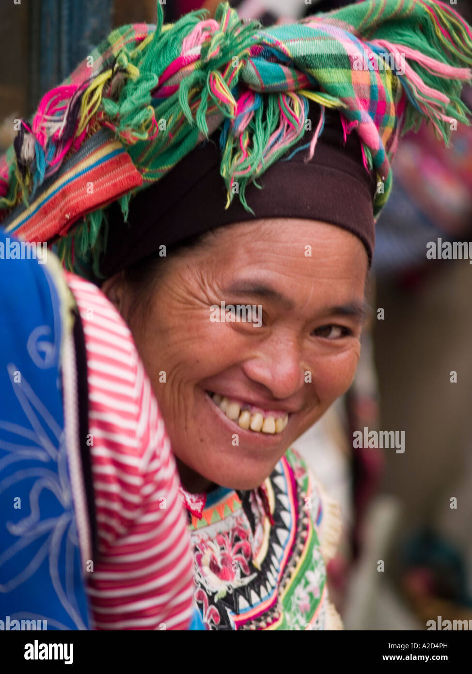 smiling Hani woman, Yuanyang, China Stock Photo - Alamy