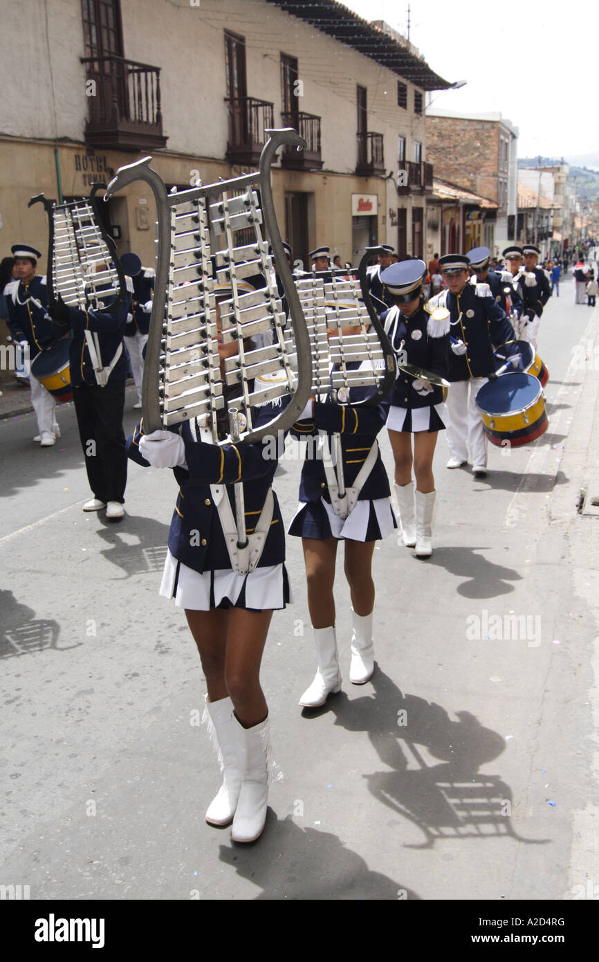 an high school marching band young musician during a carnival parade ...