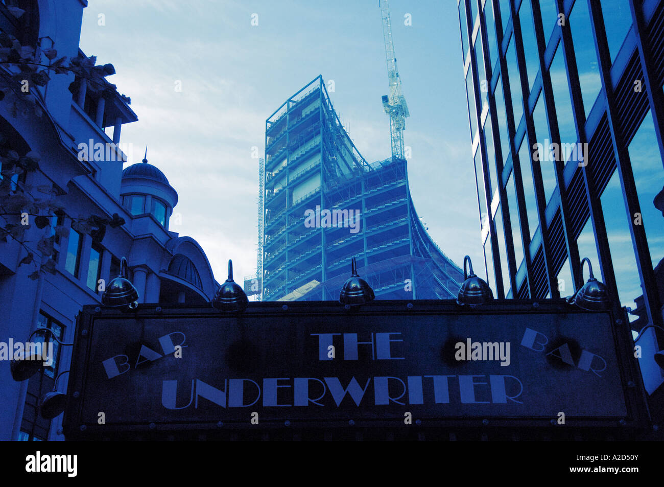 New office construction appearing above the Underwriter bar in the city ...