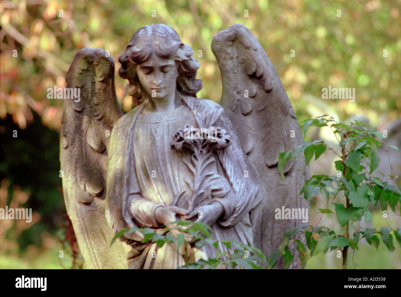 London England Highgate Cemetery Angel on Victorian grave Stock Photo ...