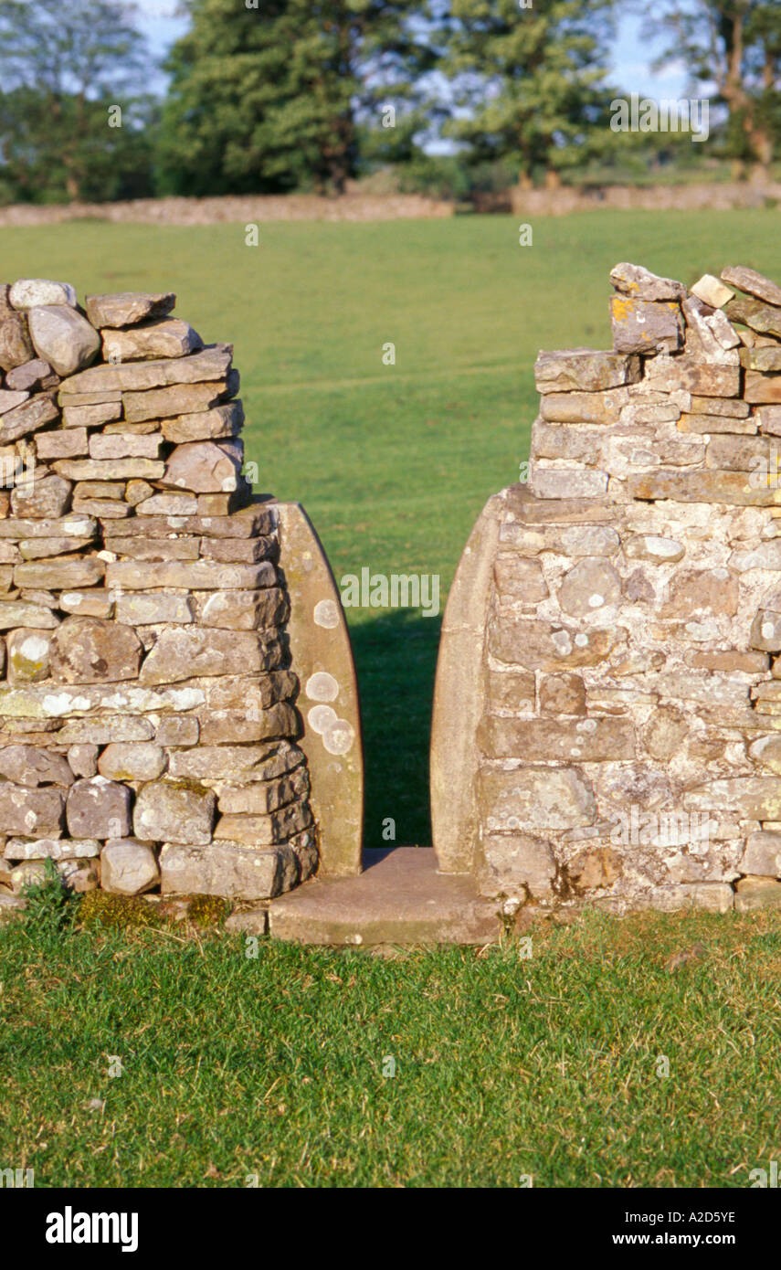 Leg stile in a drystone wall near West Witton, Wensleydale, Yorkshire ...