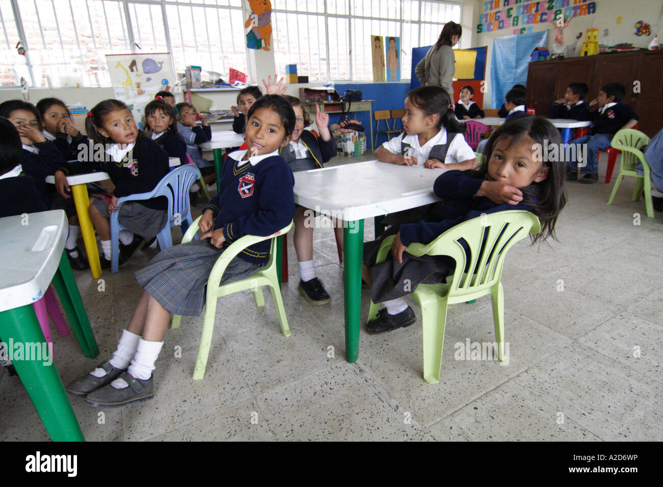 children drawing in a primary school, Soracá, Colombia Stock Photo - Alamy