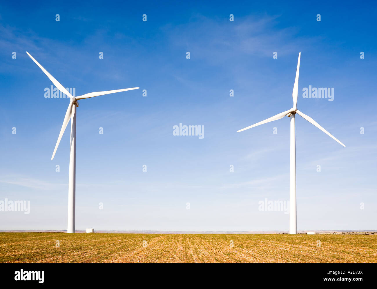 Two wind turbines Stock Photo - Alamy