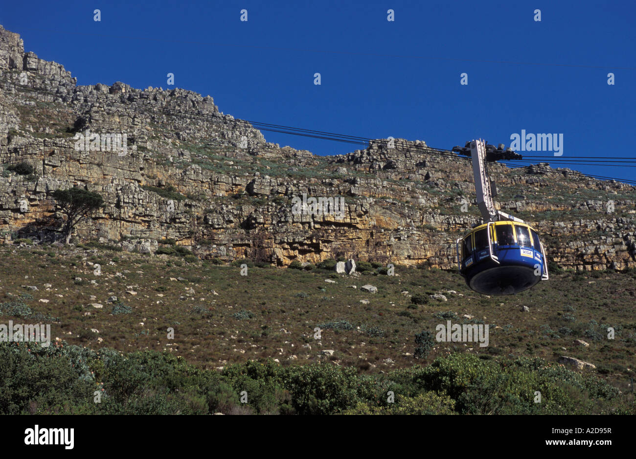 cable car on Table Mountain Cape Town South Africa Stock Photo - Alamy