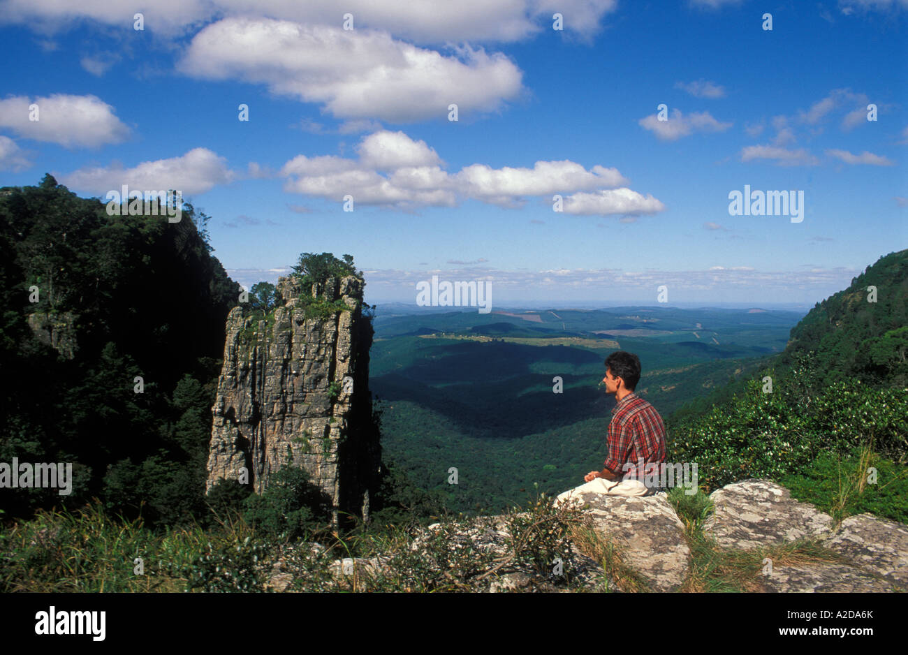 tourist at the pinnacle granite outcrop scenic viewpoint from the ...