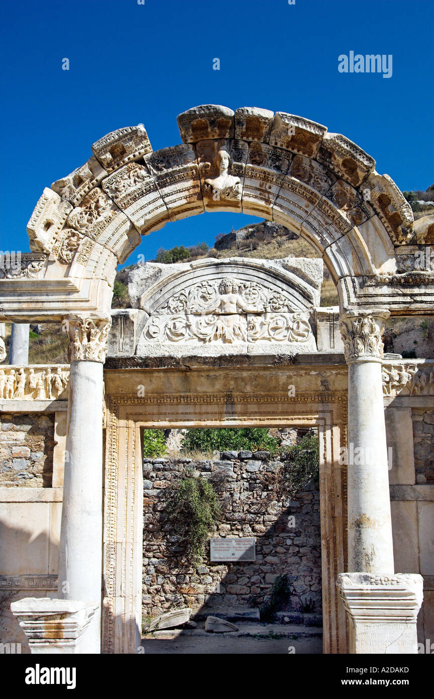 The facade of Hadrians Temple Hadrian's Arch facing Curetes Street in ...