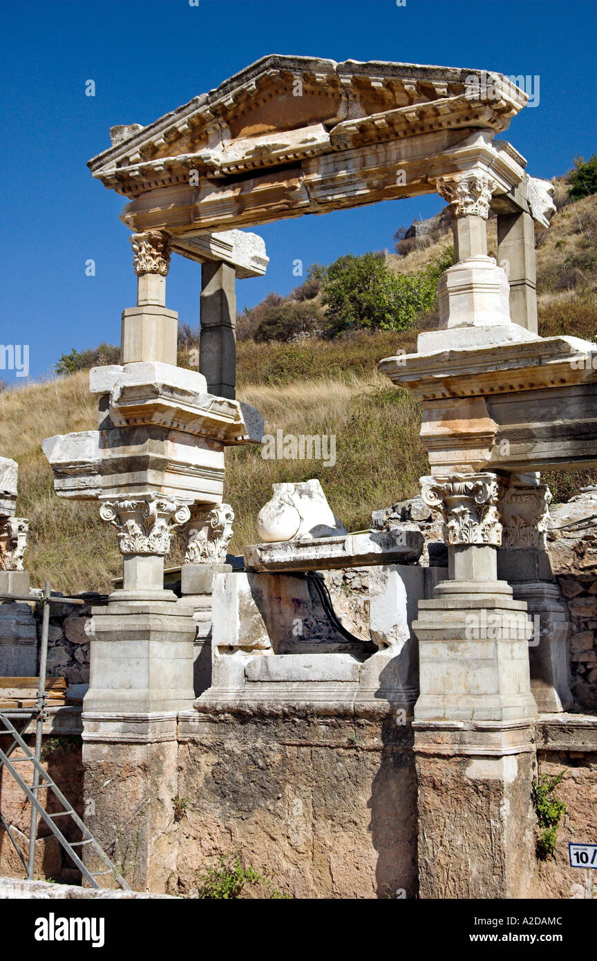 The gates to the Fountain of Trajan in Ephesus Turkey Stock Photo - Alamy