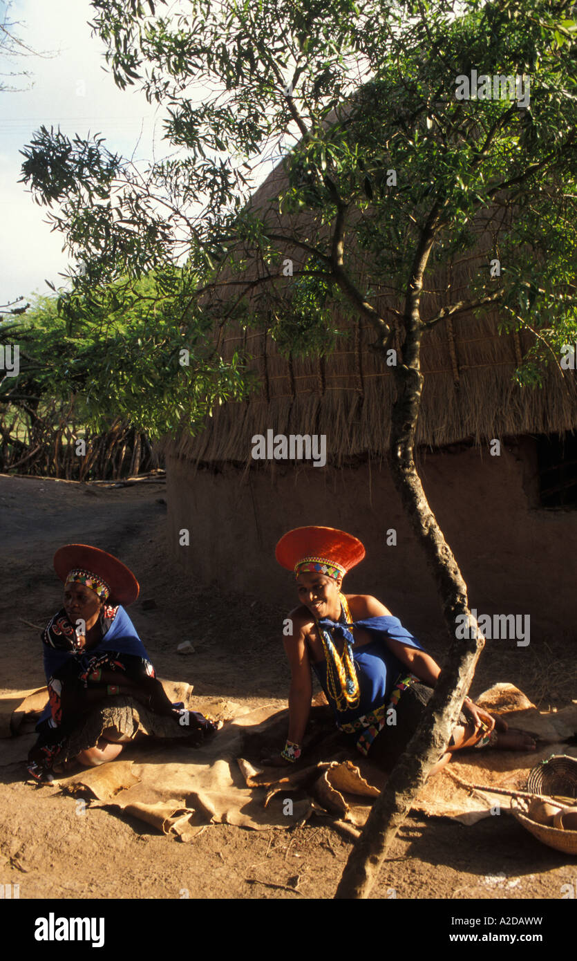 Zulu Married Woman Wearing A Traditional Hat Kwazulu Natal South Africa