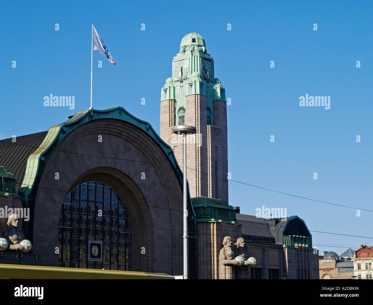Helsinki, Helsingfors, railway station, clock tower Stock Photo - Alamy