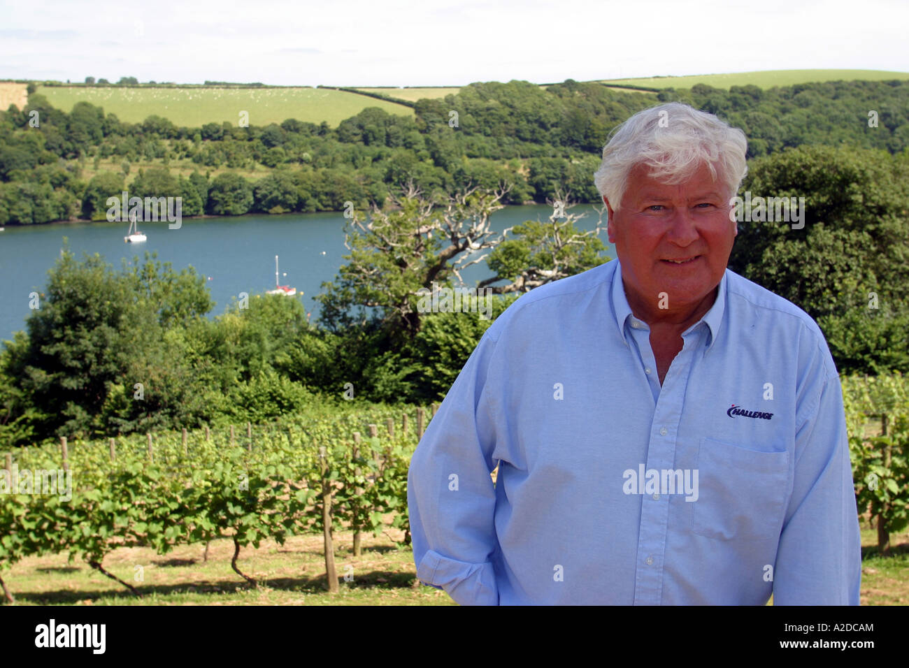 Sir Chay Blyth CBE BEM at his vineyard near Fowey, Cornwall, UK Stock ...