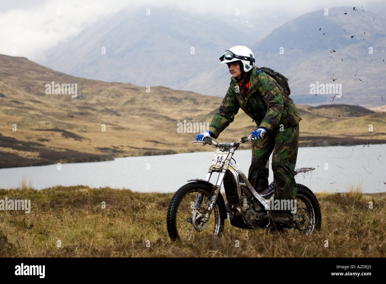 Motorcycle Trial Bike Rider competing in Scottish Six Day Trial ...