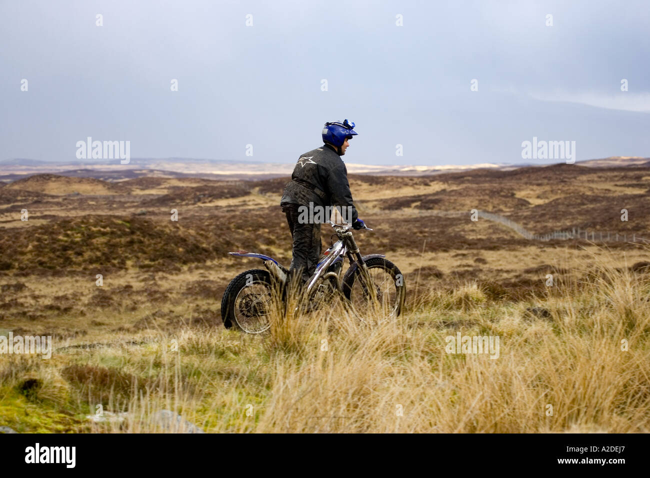 Motorcycle Trial Bike Rider competing in Scottish Six Day Trial ...