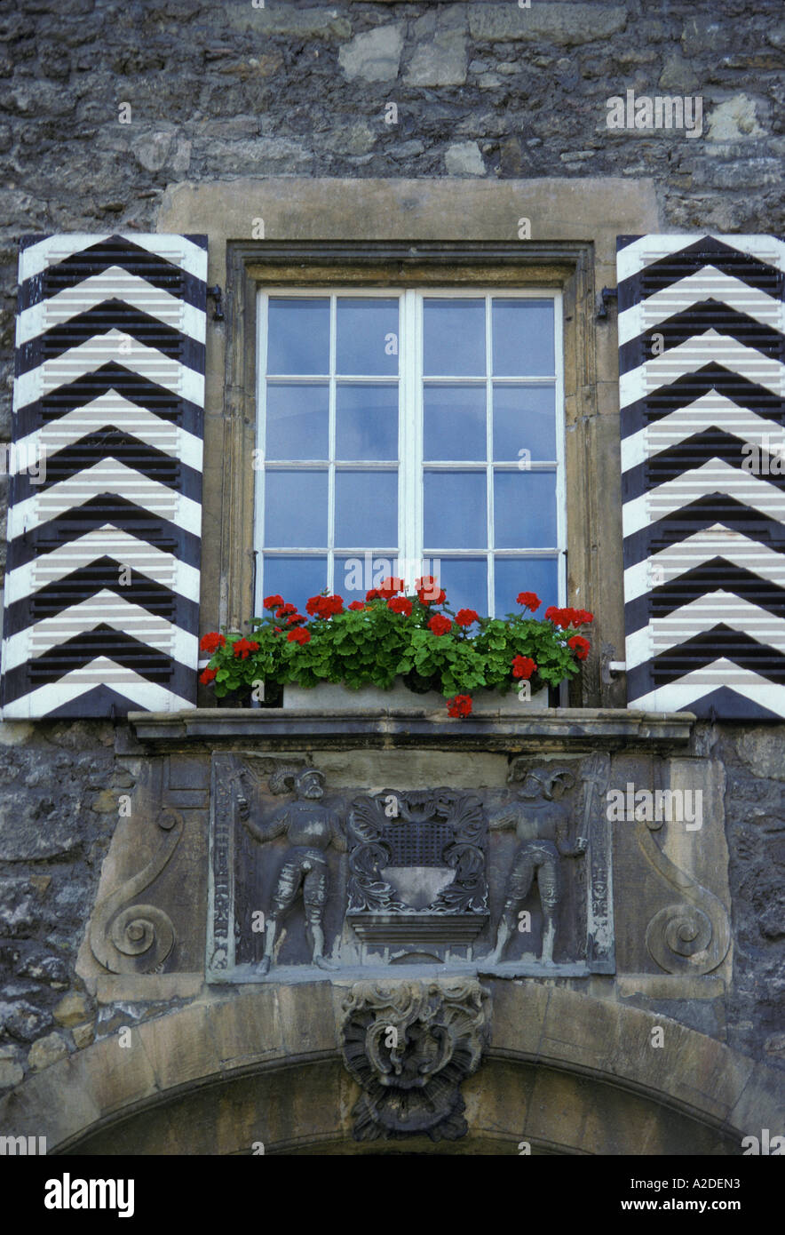 Bold European Windows decorative striped architectural detail vertical ...