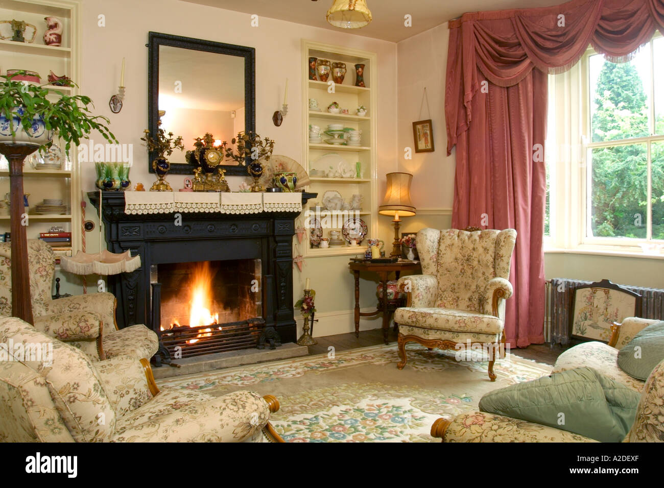 UK property, house interior, sitting room. For Editorial Use Only Stock ...