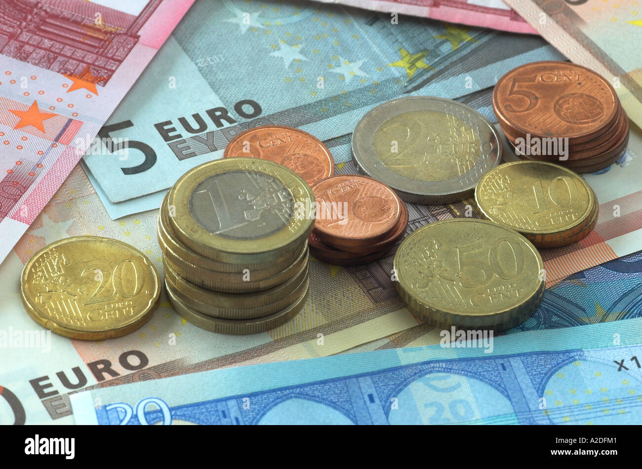 Euro, coins, banknotes Stock Photo - Alamy