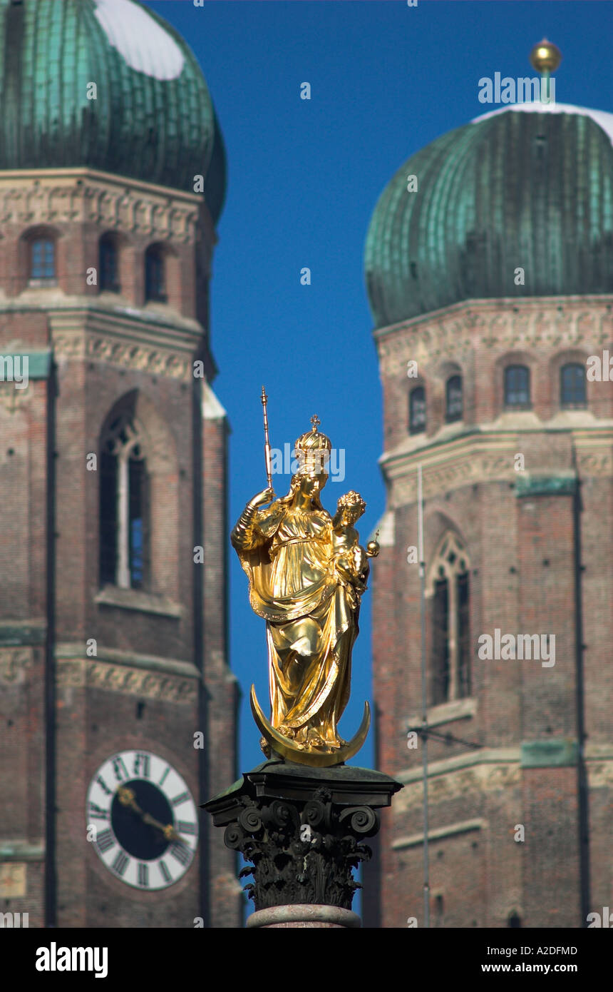 St. Mary's Column, Munich, Marienplatz and Frauenkirche, Cathedral ...