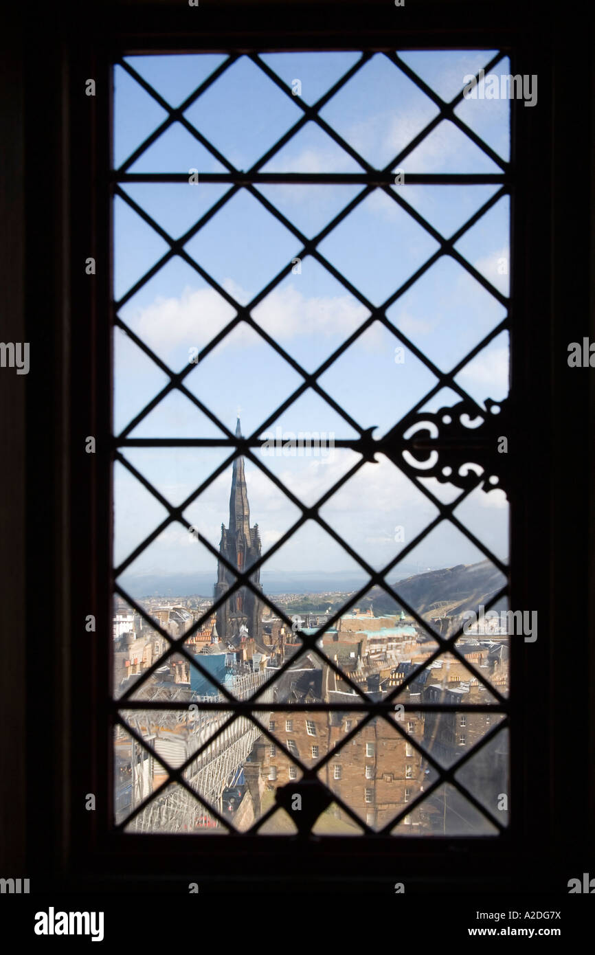 The spire of Barclay's Church from Edinburgh Castle, Scotland, UK Stock ...