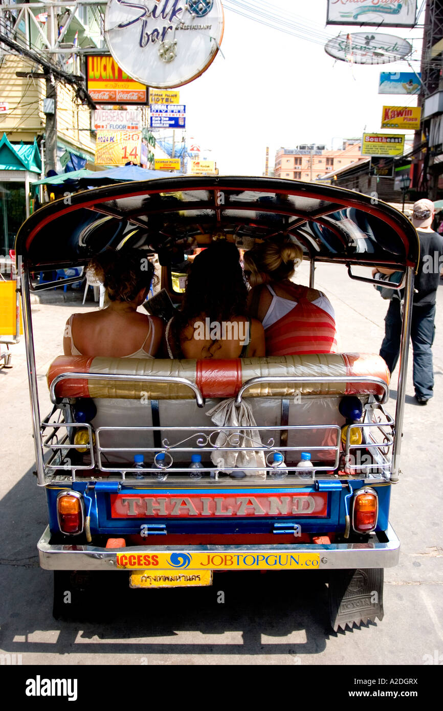 Three girls on a tuk tuk Stock Photo - Alamy