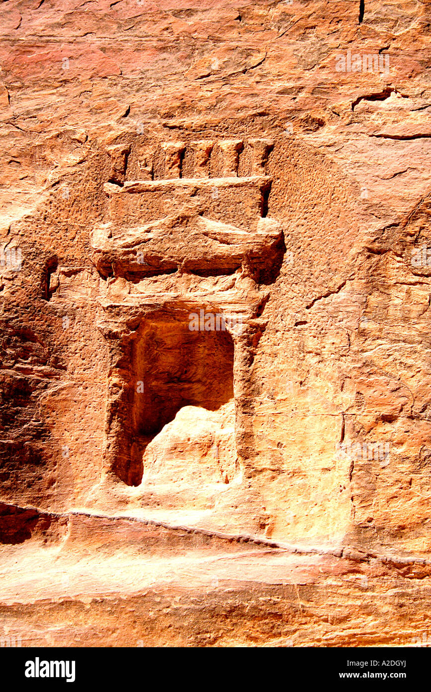 Carved detail Petra Jordan Middle East Stock Photo - Alamy