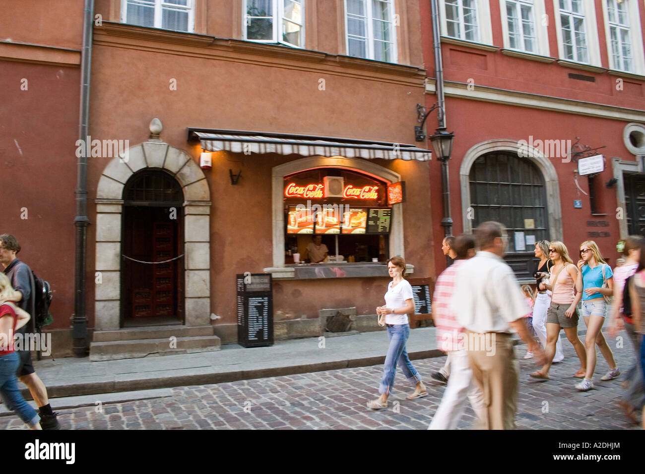 Busy street scene Warsaw Poland Europe Stock Photo - Alamy