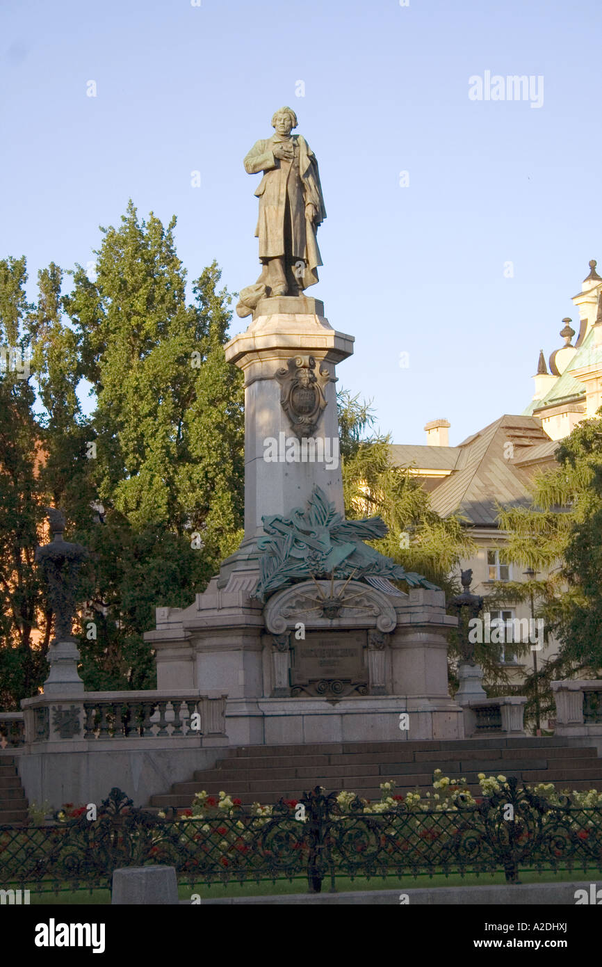 Statue Adam Mickiewicz Warsaw Poland Europe Stock Photo - Alamy