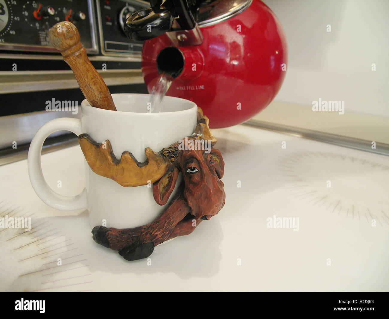 Pouring hot water Stock Photo - Alamy