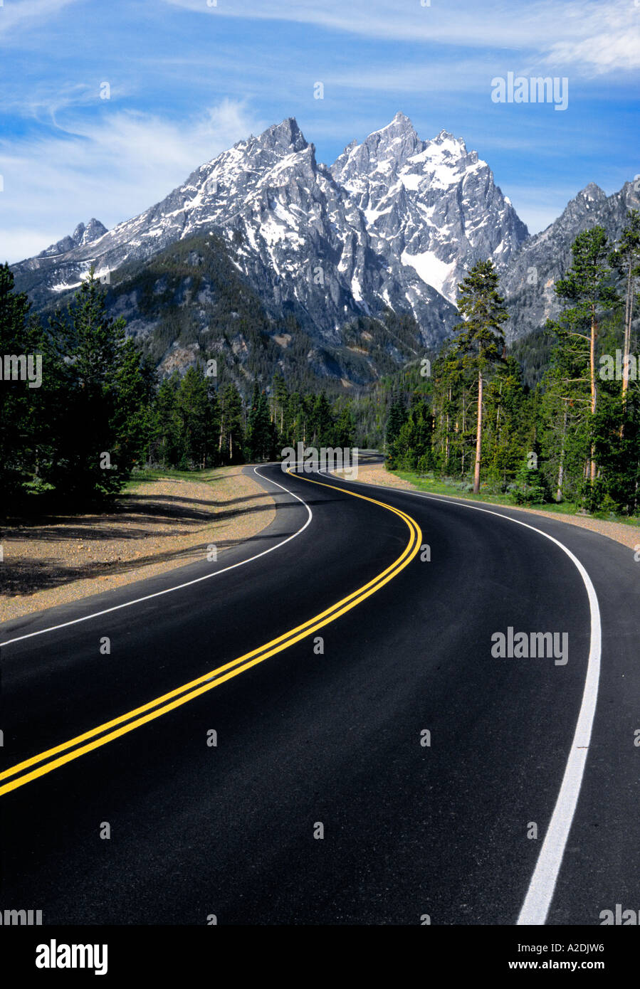 Scenic highway in the tetons hi-res stock photography and images - Alamy