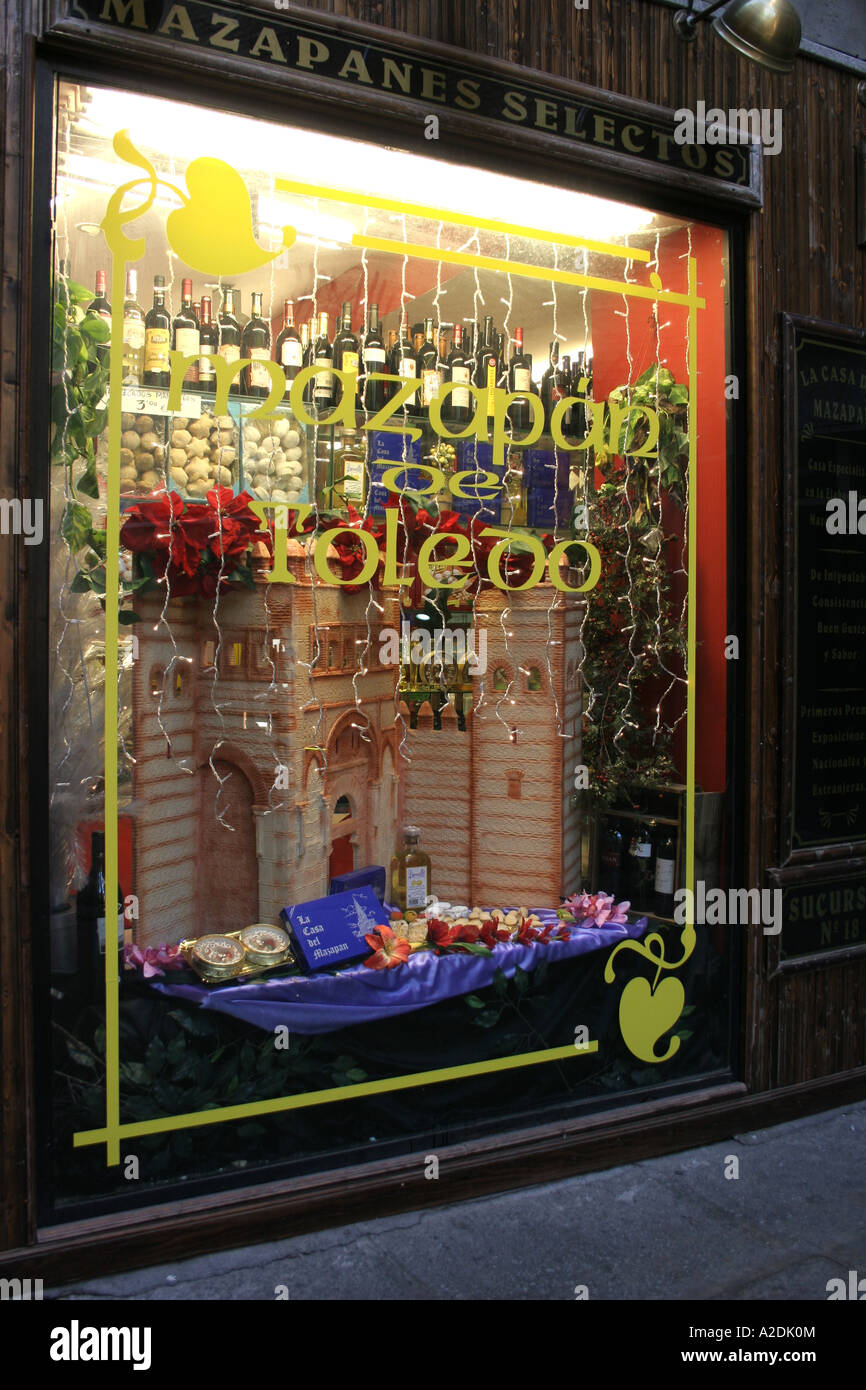 A shop window in Toledo Spain, selling marzipan Stock Photo - Alamy