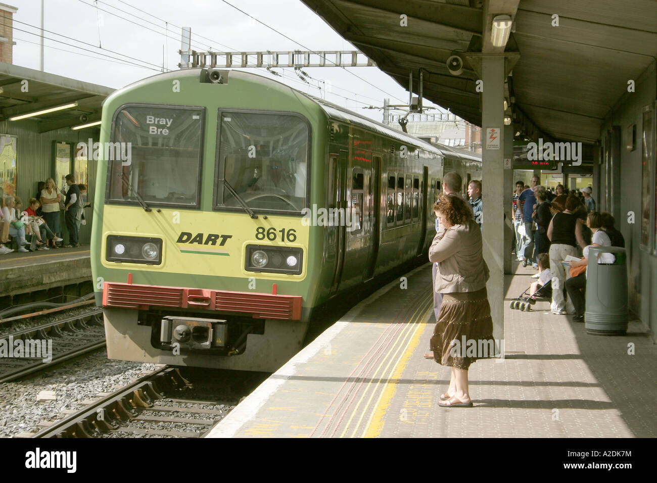 Dart entering Tara Street Station Dublin Ireland Eire Stock Photo - Alamy