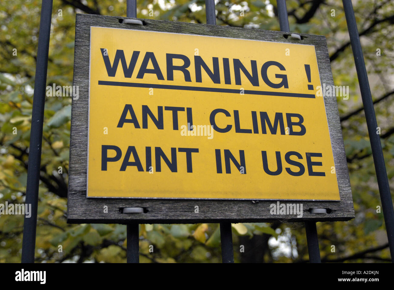 warning anti climb paint in use sign London England UK GB EU Europe ...