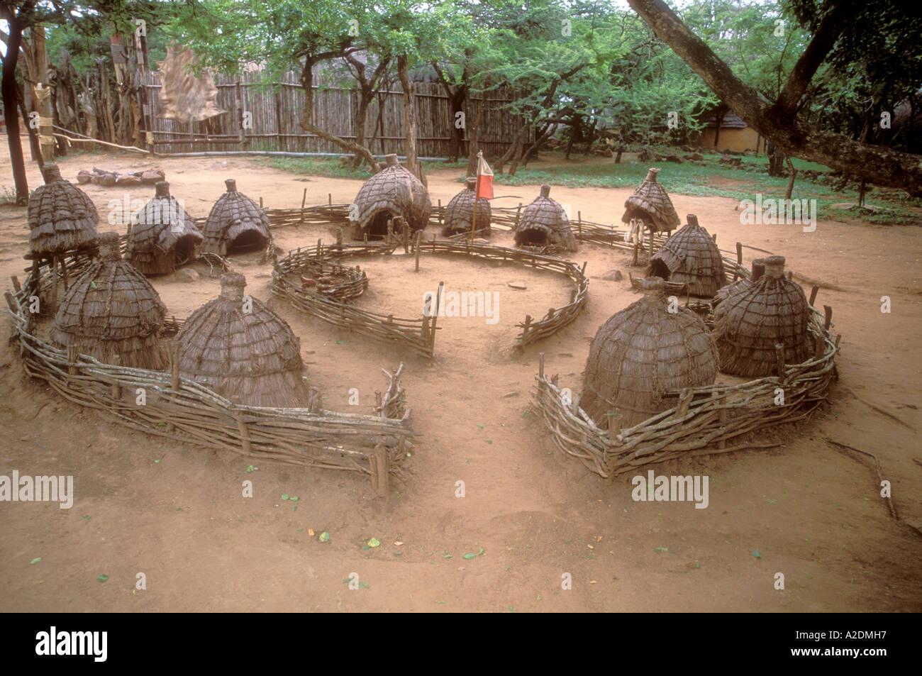 Zulu model village layout, Shakaland, Durban, South Africa Stock Photo ...